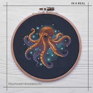 Glowing Octopus Machine Embroidery Design, Magic Octopus Embroidery ...