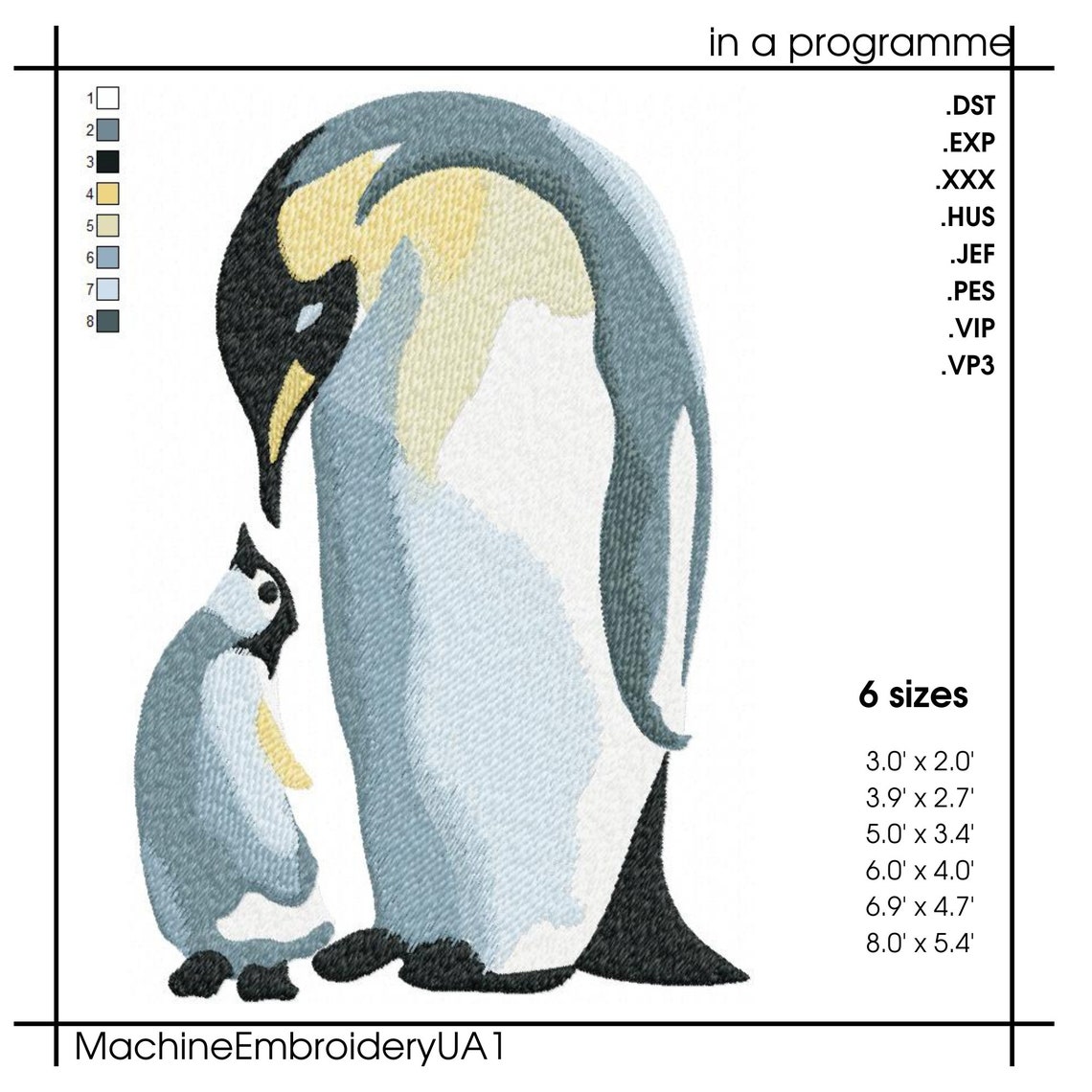 Cute Penguins Machine Embroidery Design Penguins Embroidery - Etsy