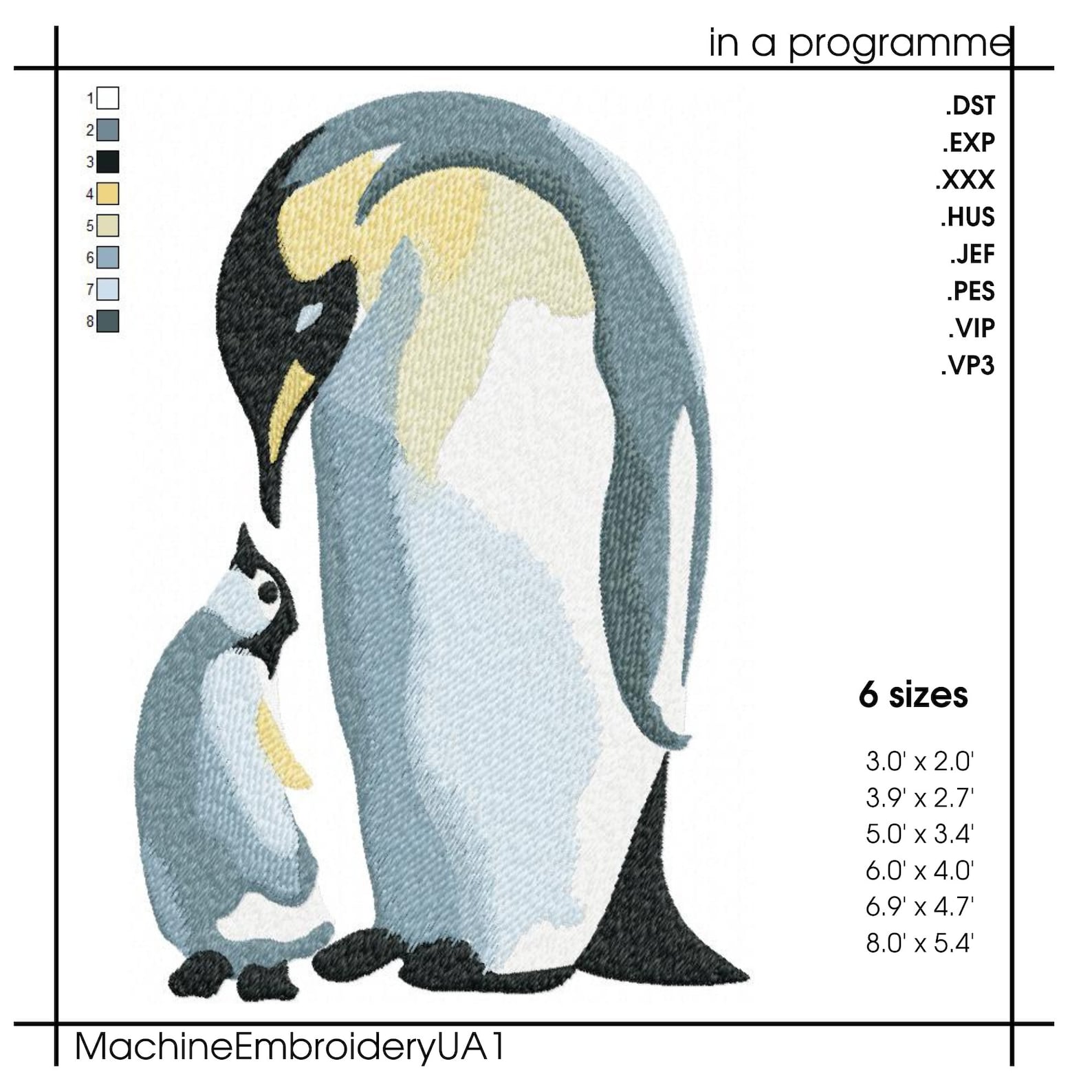 Cute Penguins Machine Embroidery Design Penguins Embroidery - Etsy