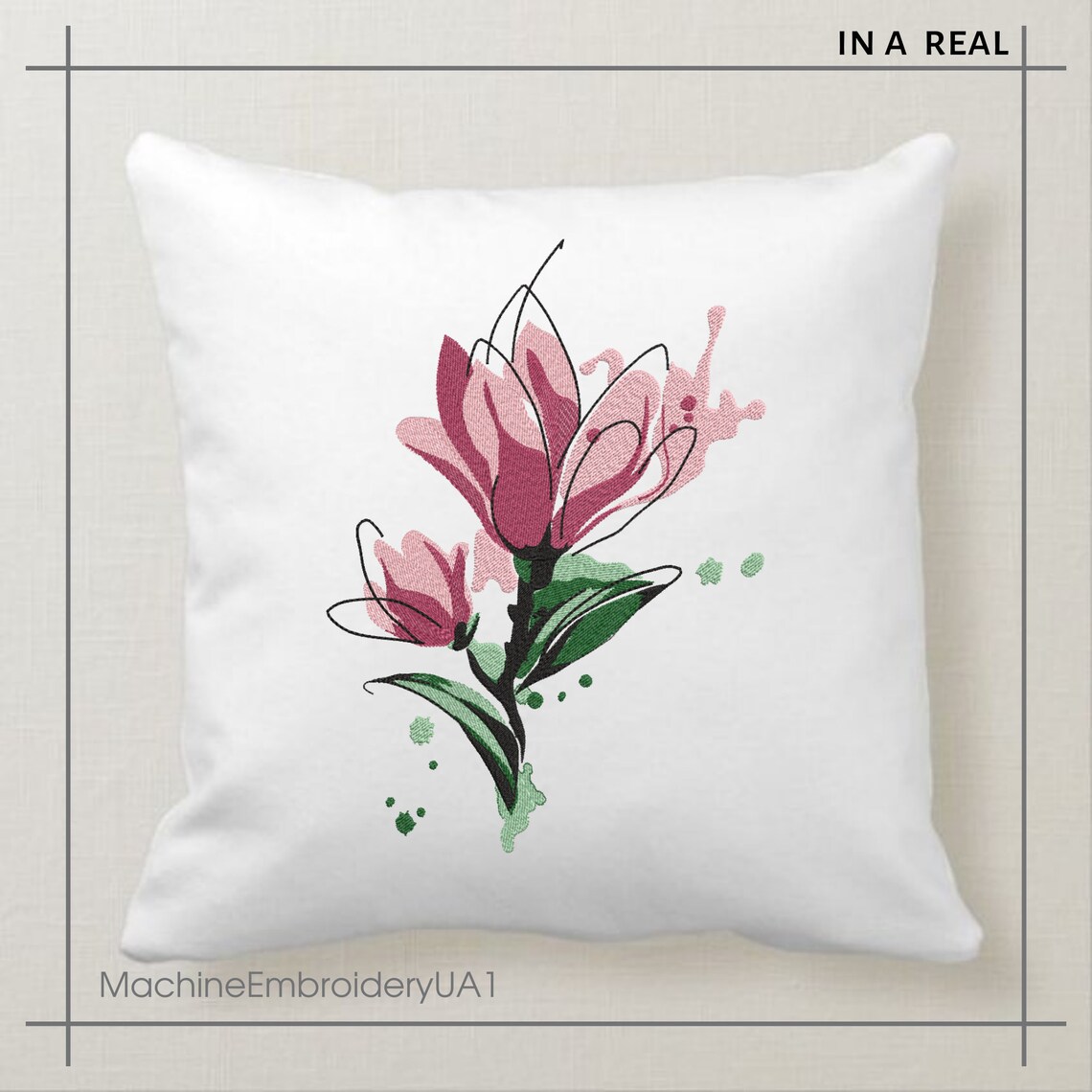 Magnolia Machine Embroidery Design Artistic Embroidery 8 | Etsy