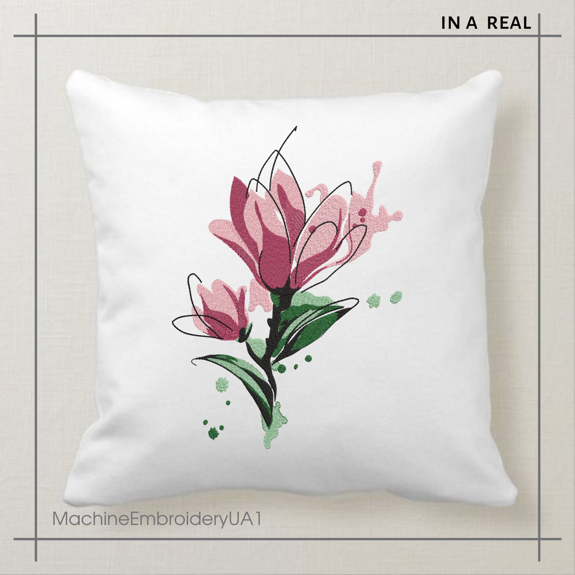 Magnolia Machine Embroidery Design Artistic Embroidery 8 | Etsy