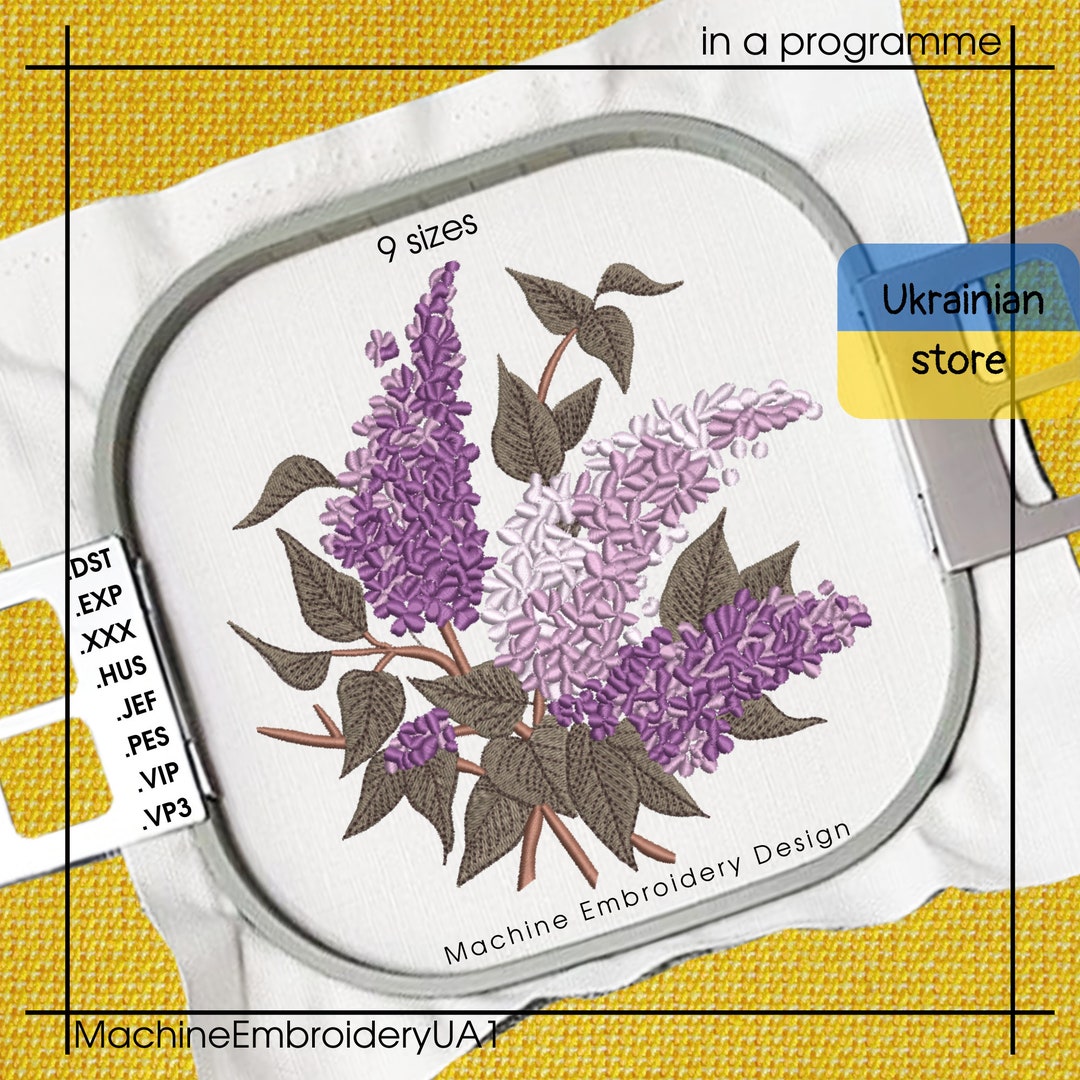 Lilac Flower Machine Embroidery Design Lilac Embroidery Files 7 Sizes ...