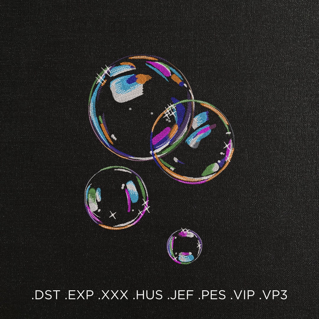 Soap Bubbles Machine Embroidery Design - Blowing Bubbles Embroidery ...