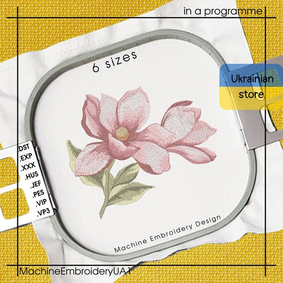 Magnolia Flower Machine Embroidery Design Magnolia Flower - Etsy Australia