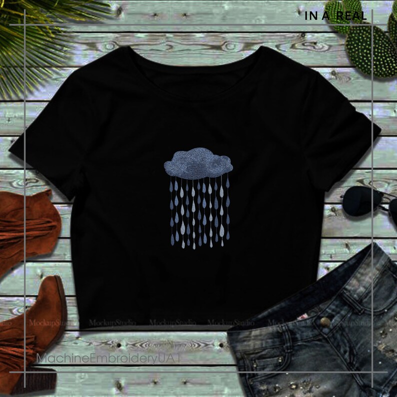 Cloud and Rain Machine Embroidery Design Cloud Embroidery - Etsy