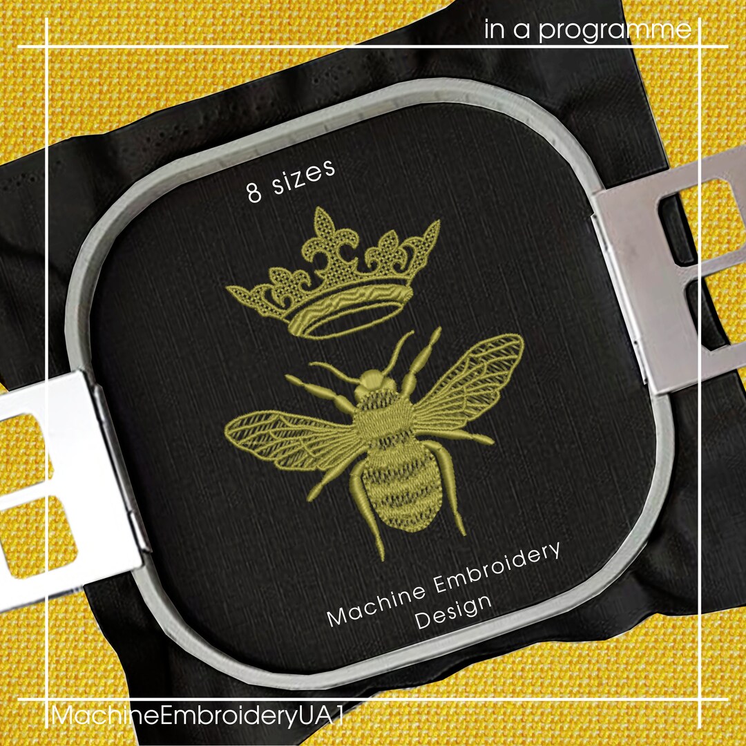 Bee Queen Embroidery Design for Embroidery Machine Instant Download - Etsy