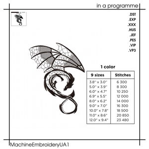 Lace Dragon Machine Embroidery Design Lace Dragon Embroidery Files 7 ...