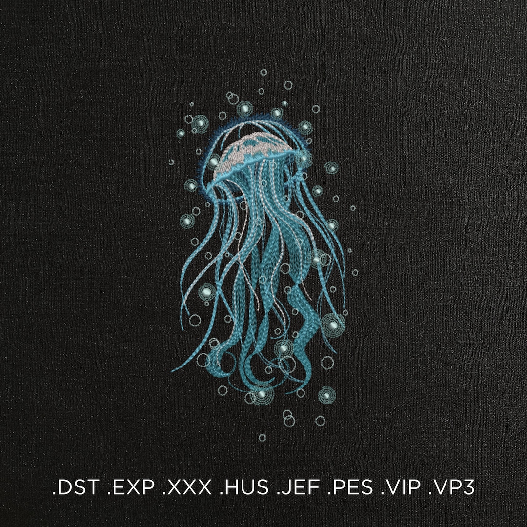 Jellyfish Machine Embroidery Design, Sea Jellyfish Embroidery Pattern ...
