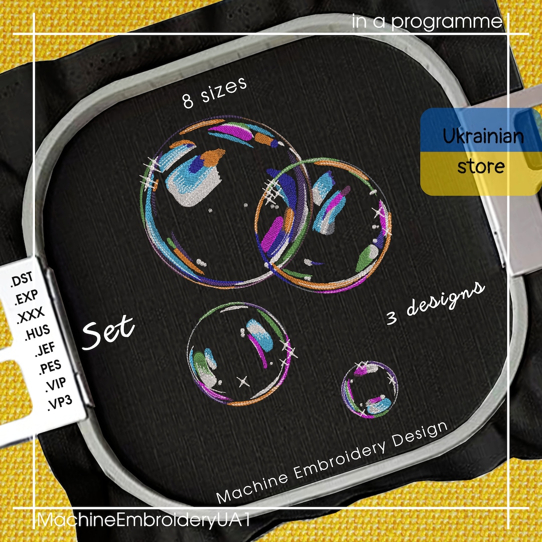Soap Bubbles Machine Embroidery Design Blowing Bubbles Embroidery Files ...