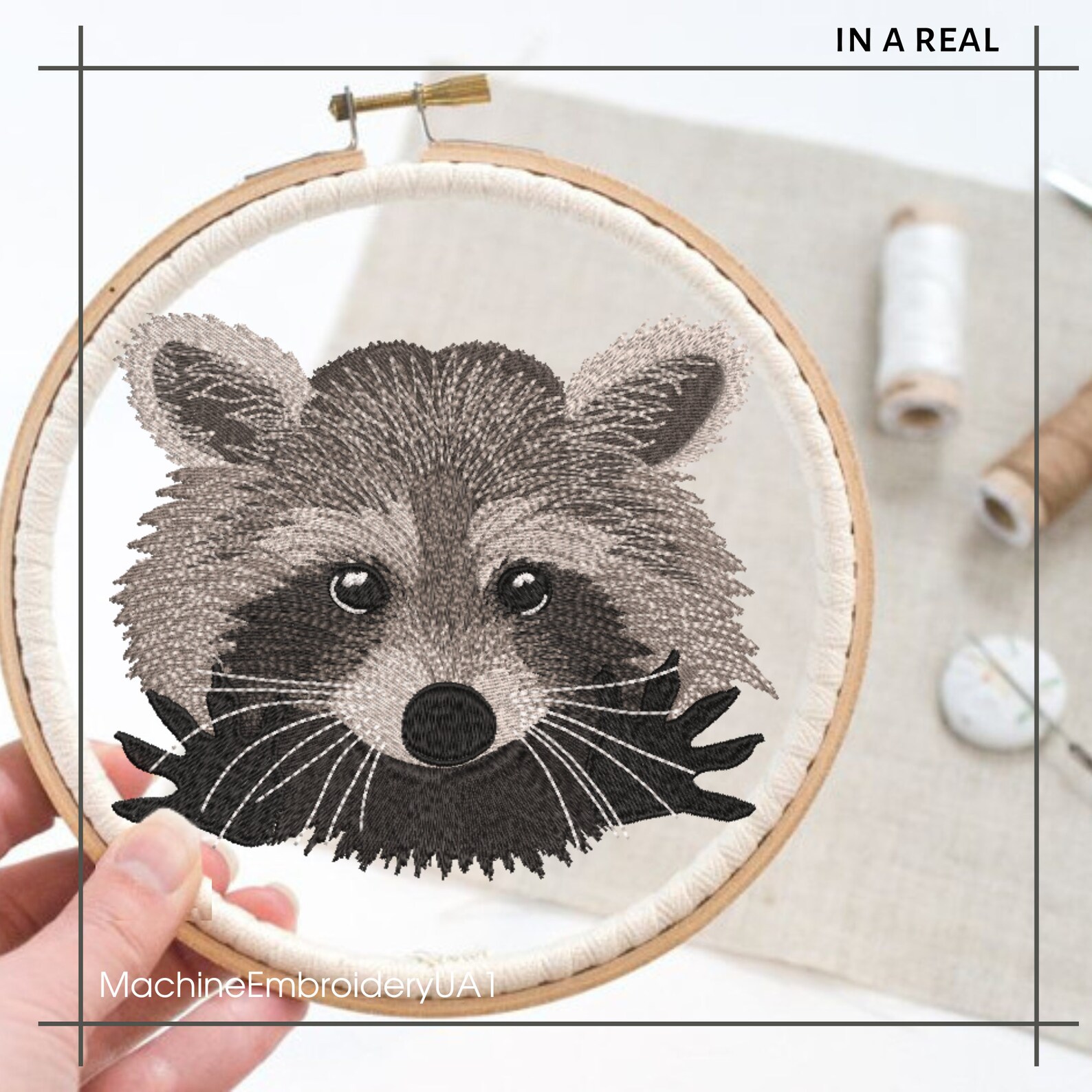 Raccoon Machine Embroidery Design Cute Raccoon Embroidery - Etsy
