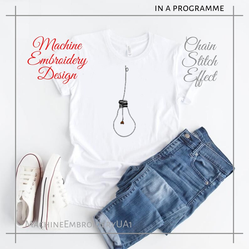 Light Bulb Idea Machine Embroidery Design Tambour Stitch - Etsy