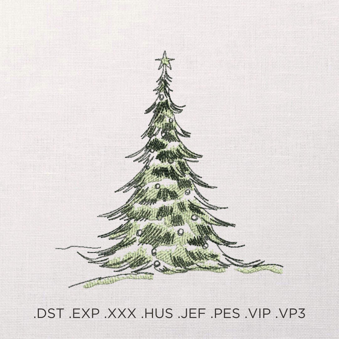 Christmas Tree Machine Embroidery Design - Christmas Tree Embroidery ...