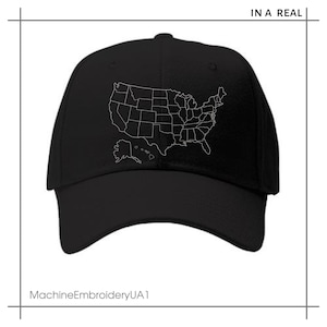 USA Map Outline With States Machine Embroidery Design - USA Map Outline ...