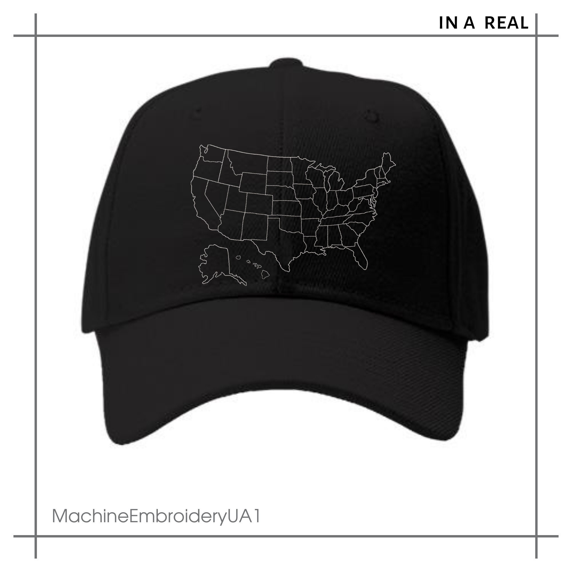 USA Outline Map Machine Embroidery Design, United States Embroidery ...