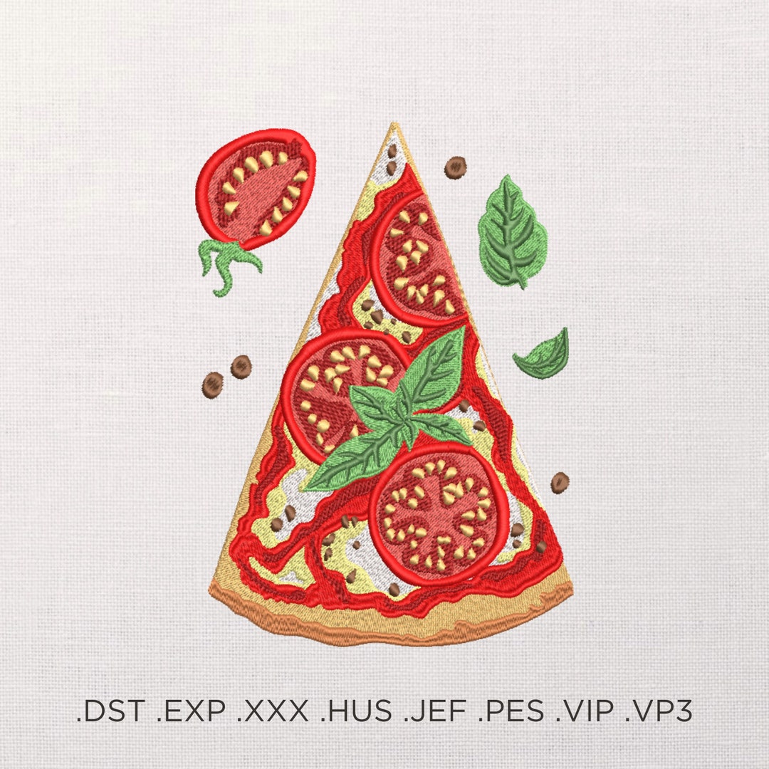 Italian Pizza Machine Embroidery Design, Fast Food Embroidery Pattern ...