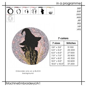 Glowing Witch Machine Embroidery Design Glowing Witch for Halloween ...