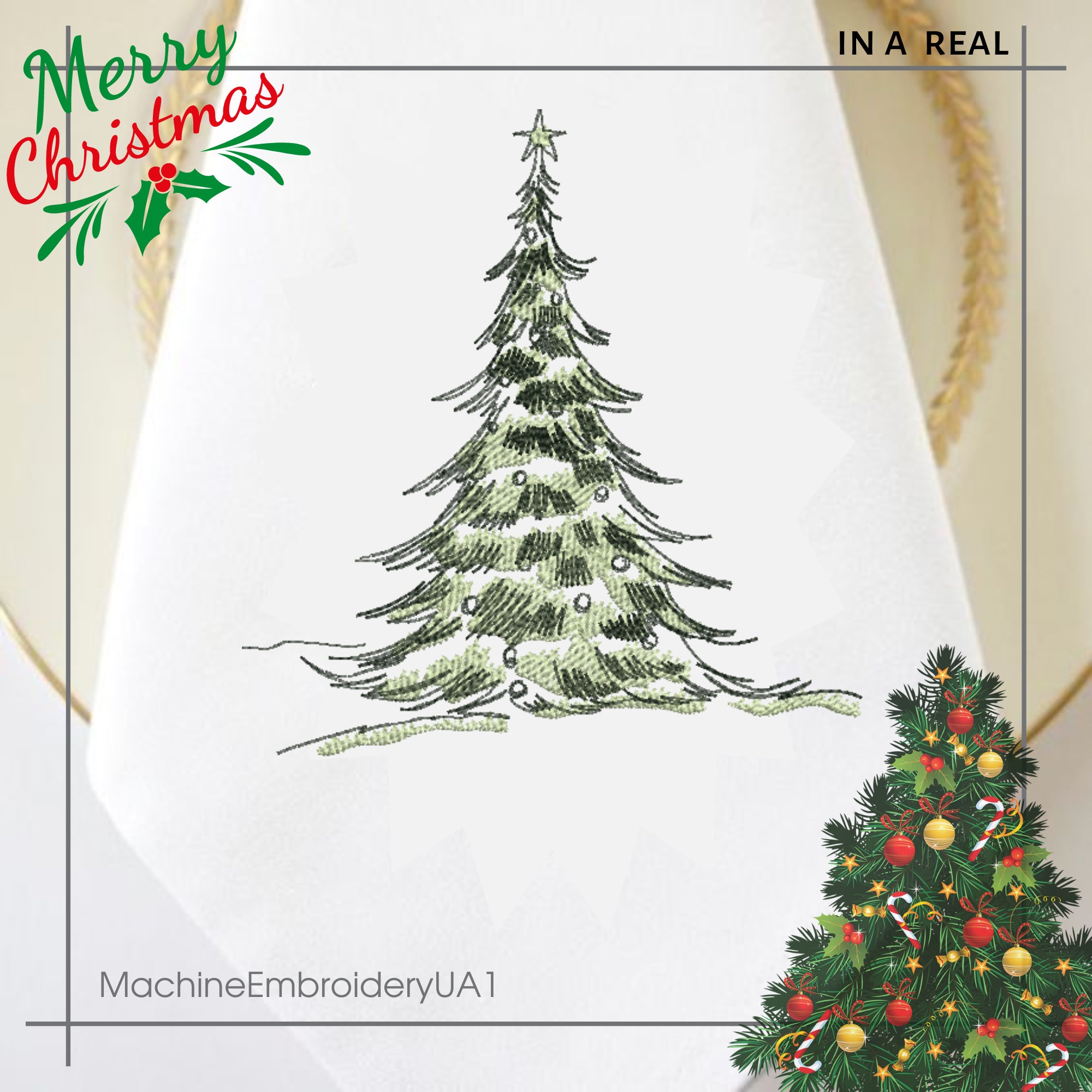 Christmas Tree Machine Embroidery Design Christmas Tree - Etsy
