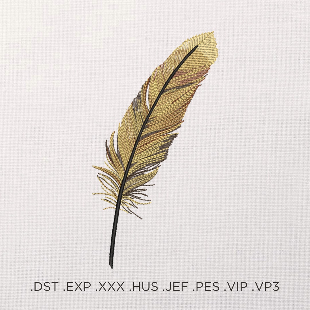 Golden Feather Machine Embroidery Design - Golden Feather Embroidery ...