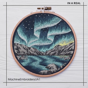 North Light Machine Embroidery Design - Northern Lights Embroidery ...