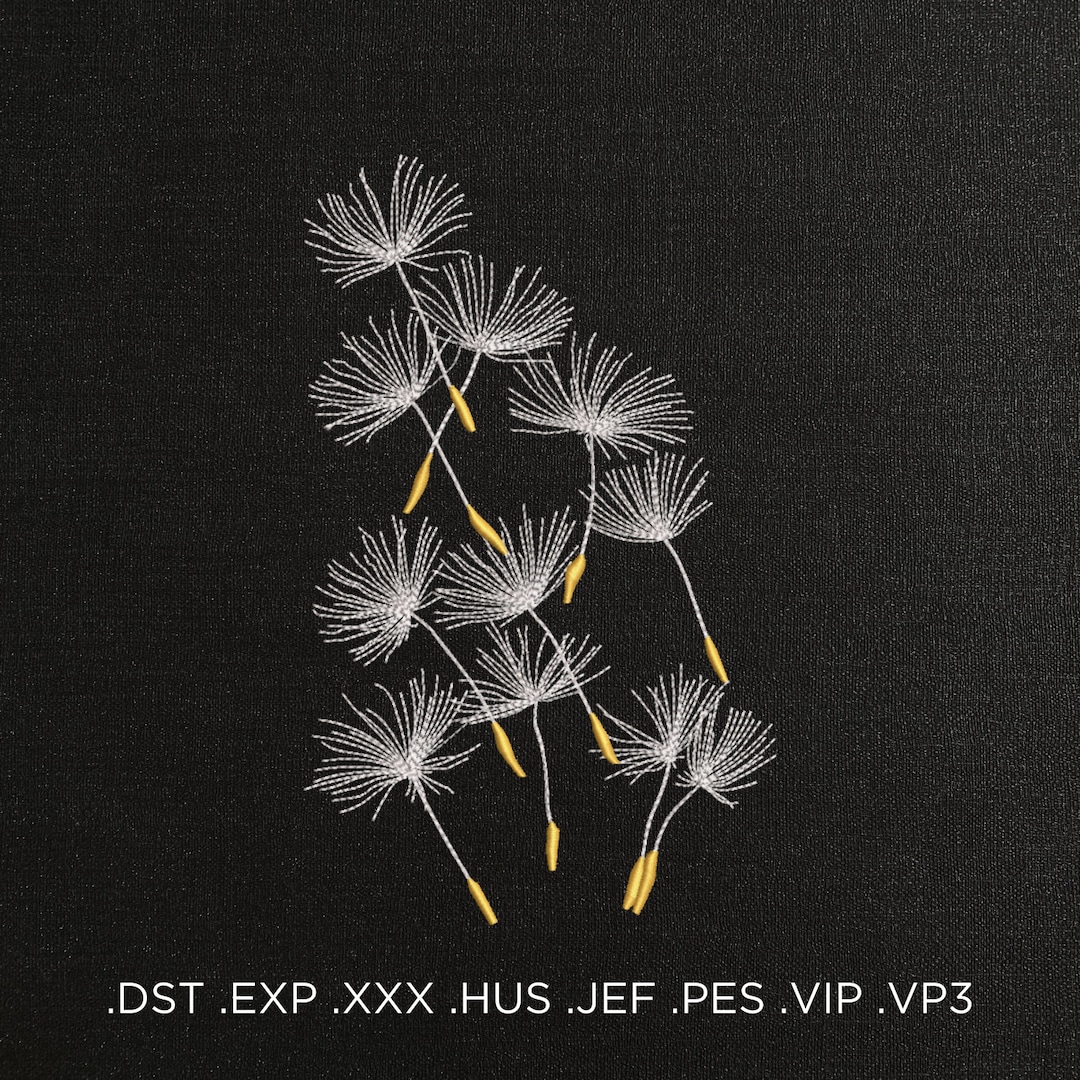 Dandelion Fluff Machine Embroidery Design - Dandelion Fluff Embroidery ...