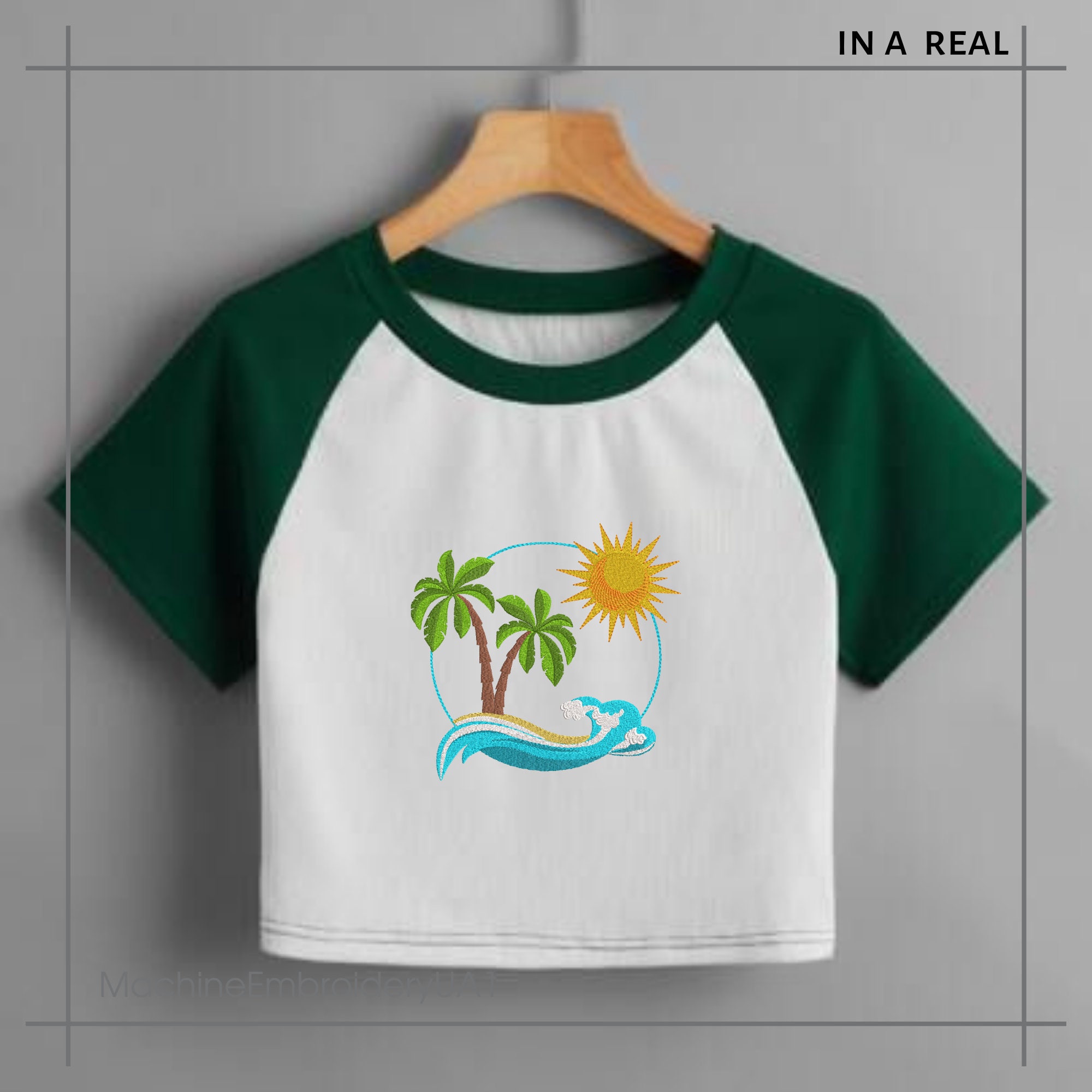 Tropical Island Machine Embroidery Design Holiday Embroidery - Etsy