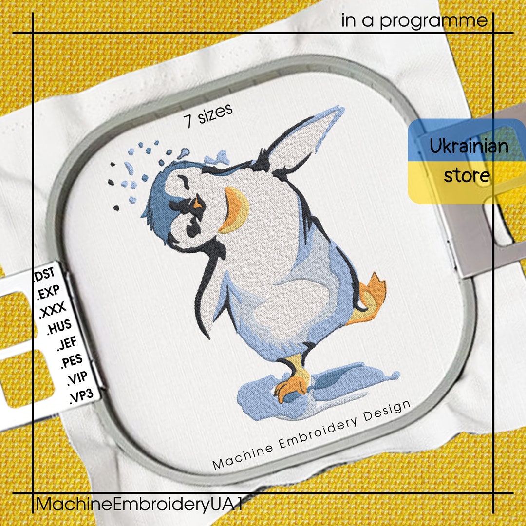 Cute Little Penguin Machine Embroidery Design Little Penguin Embroidery ...