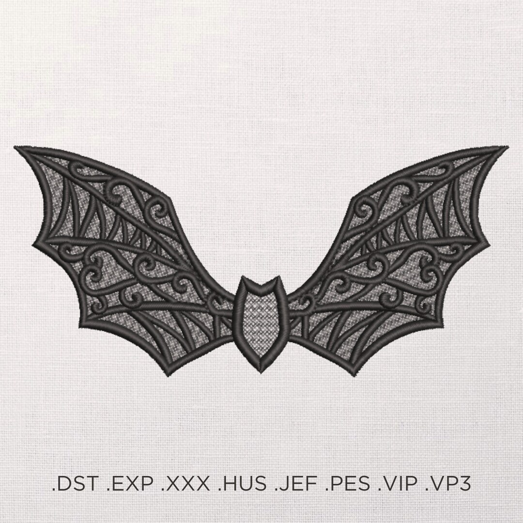 Lace Bat Machine Embroidery Design, Elegant Bat Embroidery for Women T ...