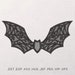 Lace Bat Machine Embroidery Design, Elegant Bat Embroidery for Women T ...