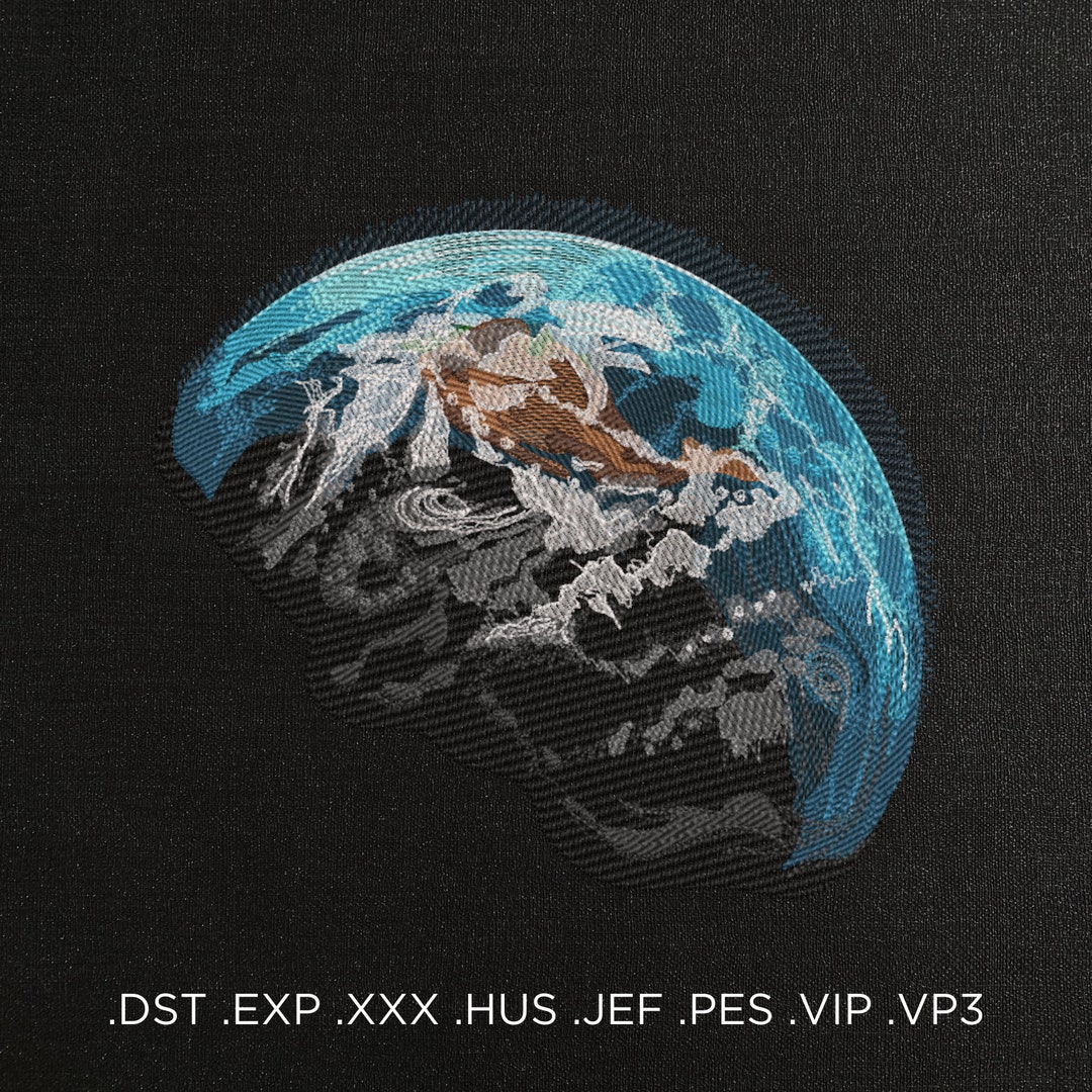 Earth Planet Machine Embroidery Design - Earth Embroidery Files - 6 ...