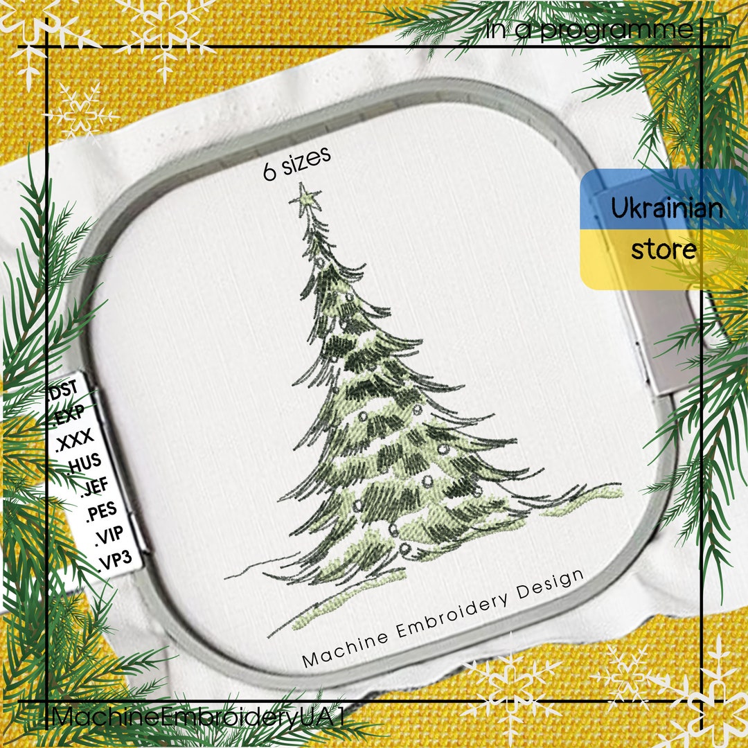 Christmas Tree Machine Embroidery Design Christmas Tree Embroidery ...