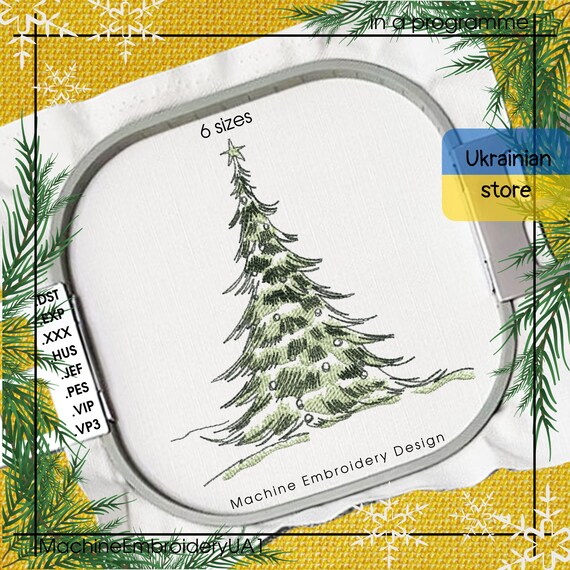 Christmas Tree Machine Embroidery Design Christmas Tree - Etsy