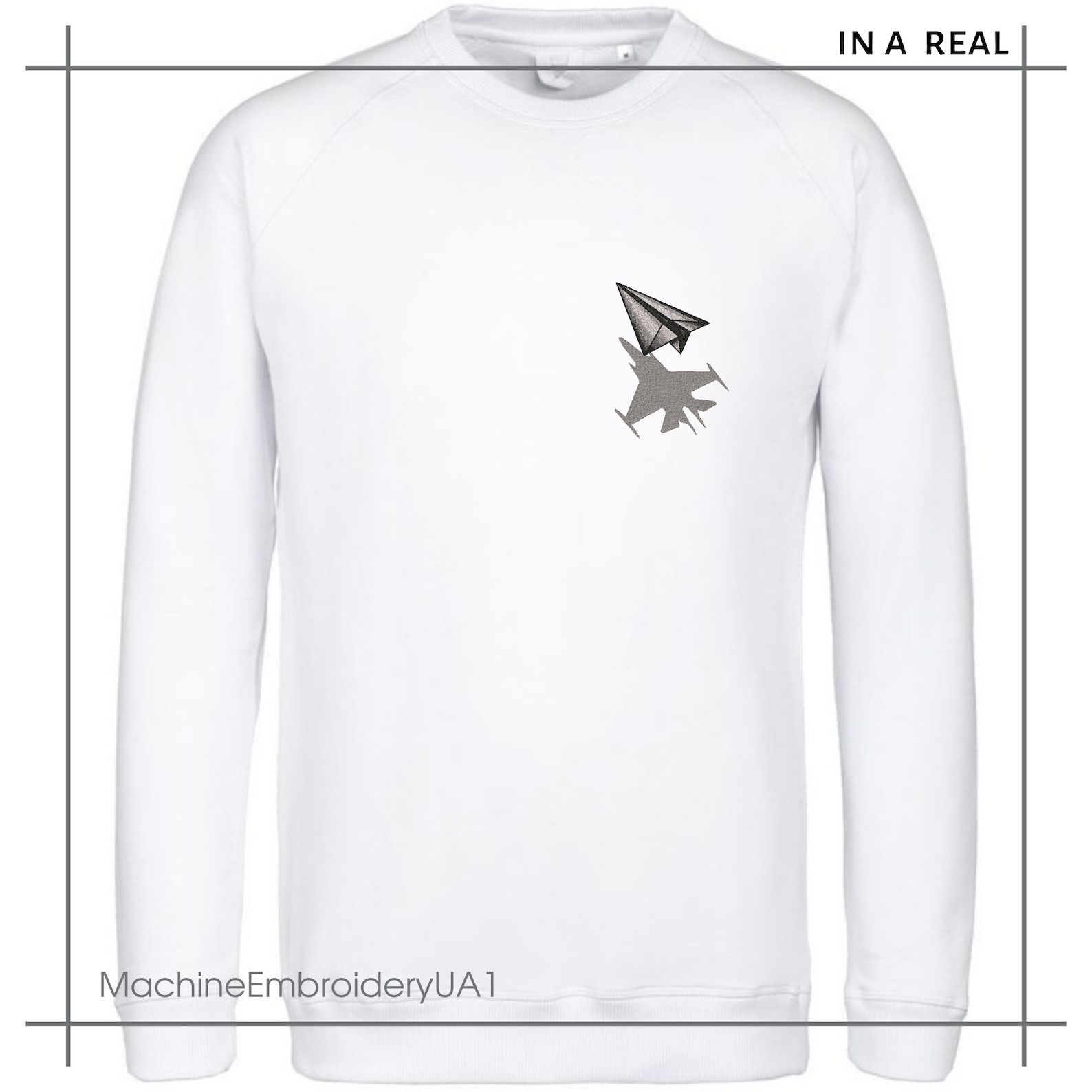 Paper Airplane Machine Embroidery Design - Airplane With Shadow ...