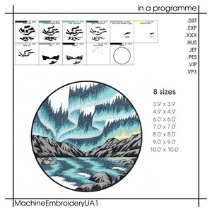 North Light Machine Embroidery Design - Northern Lights Embroidery ...