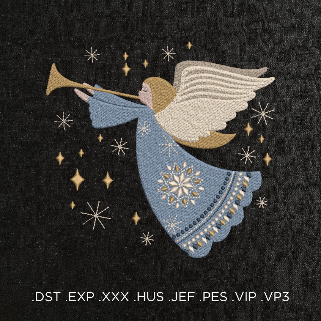 Christmas Angel Machine Embroidery Design - Angel Embroidery Files - 7 ...