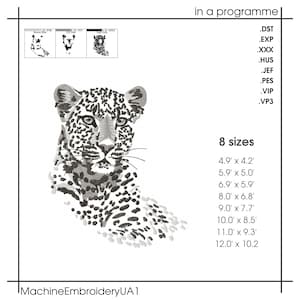 Cheetah Machine Embroidery Design, Leopard Embroidery Pattern, Wild Cat ...