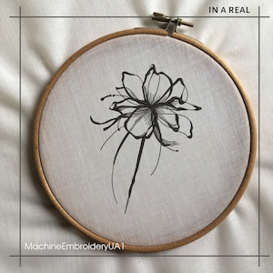 Black Flower Ink Machine Embroidery Design - Black Flower Embroidery ...