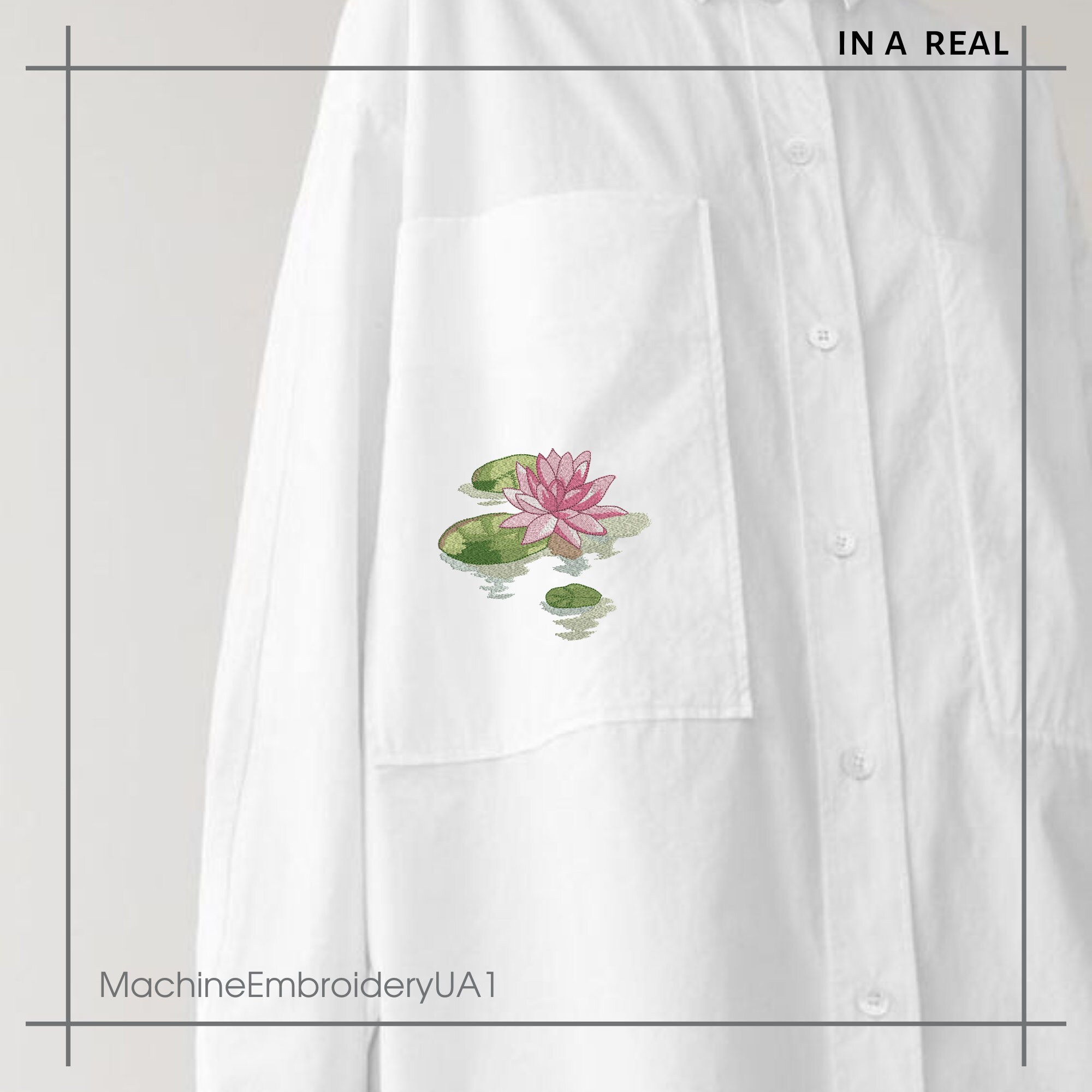 Water Lily Machine Embroidery Design, Dainty Water Flowers Embroidery ...