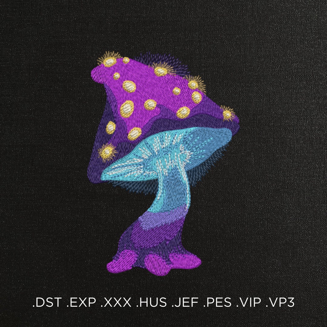 Magic Mushroom Machine Embroidery Design, Fireflies Embroidery Pattern ...