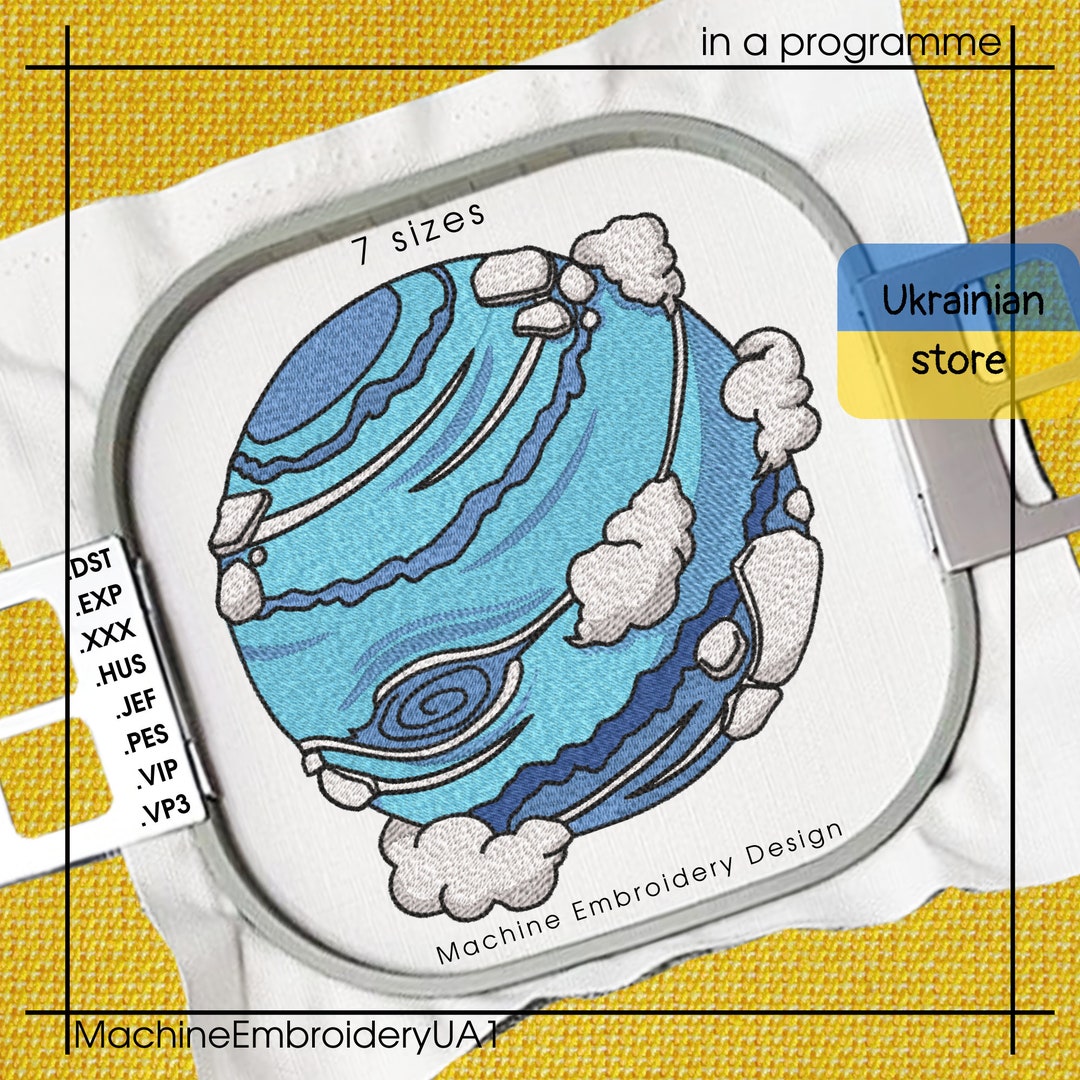 Planet Neptune Machine Embroidery Design Planet Neptune Embroidery ...