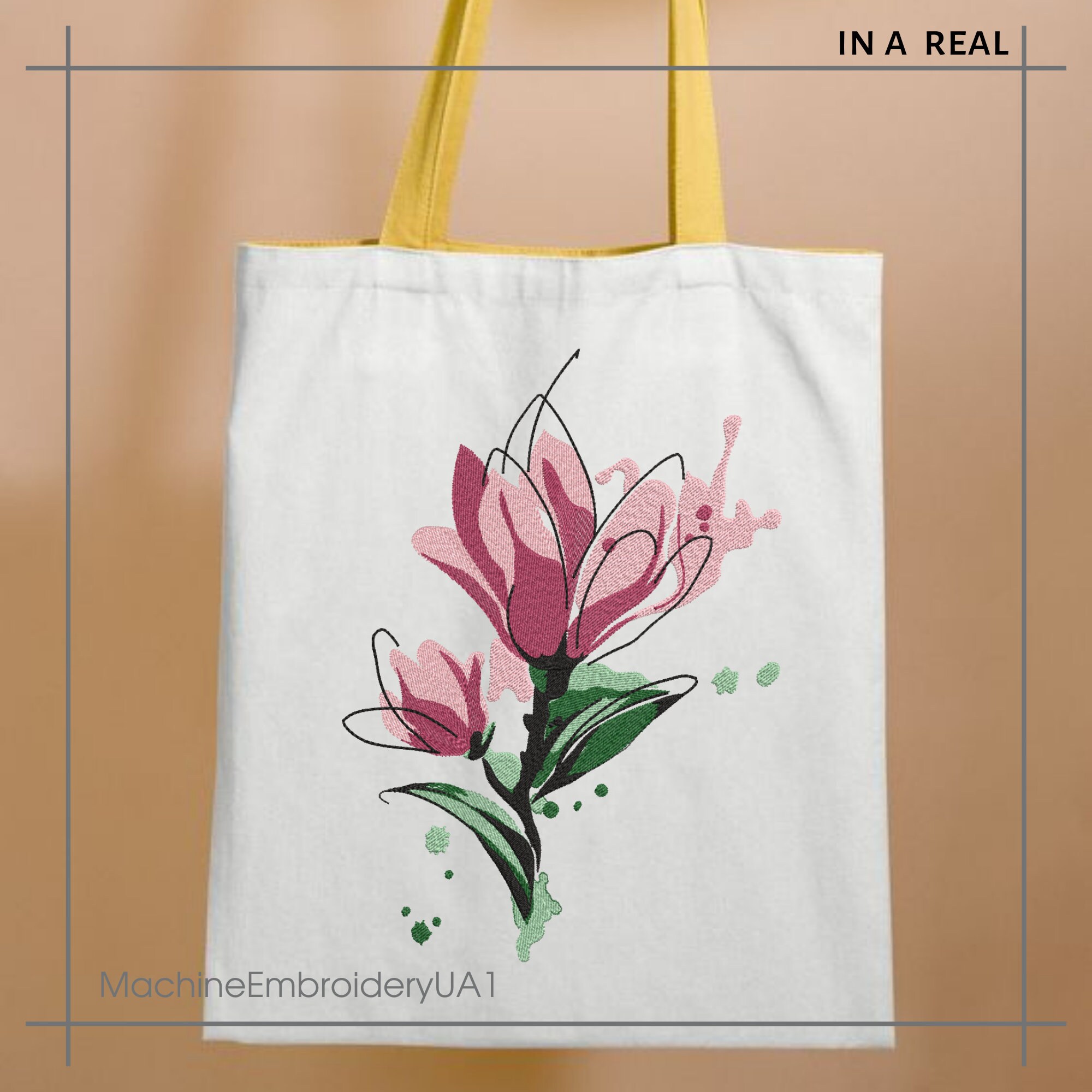 Magnolia Machine Embroidery Design Artistic Embroidery 8 | Etsy