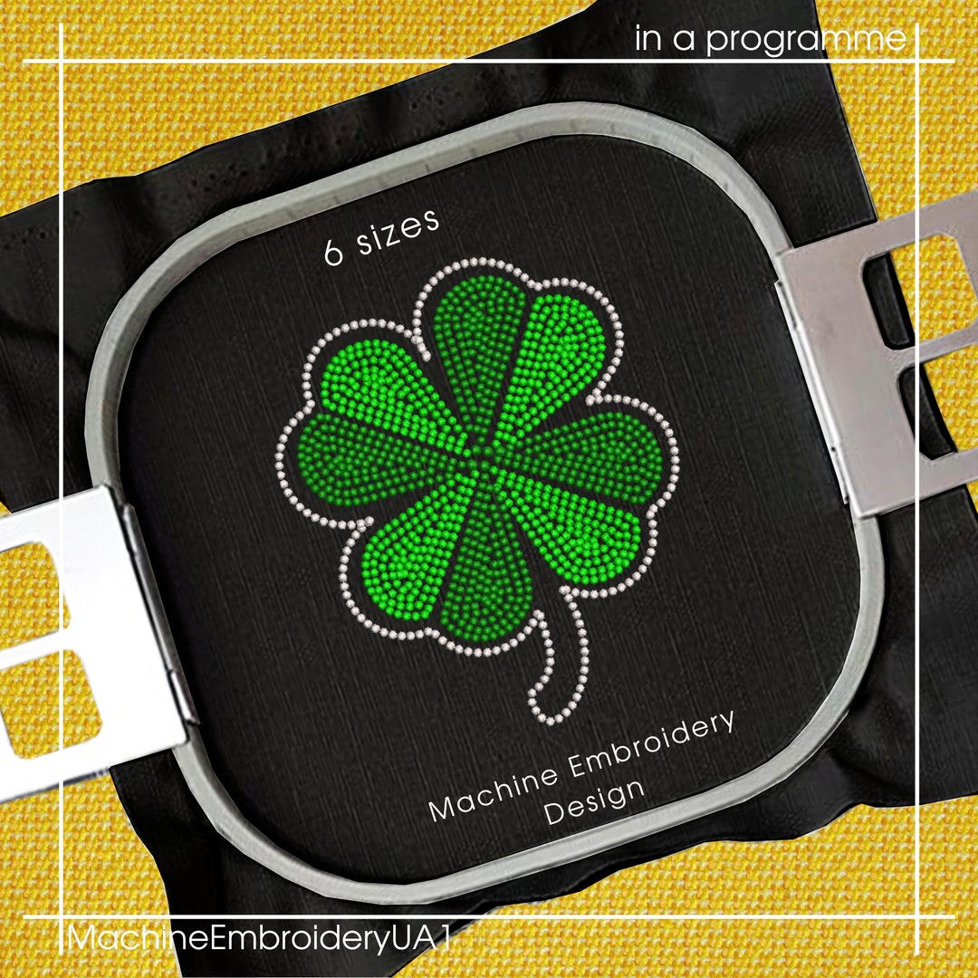 Happy Clover Machine Embroidery Design 6 Sizes Instant - Etsy
