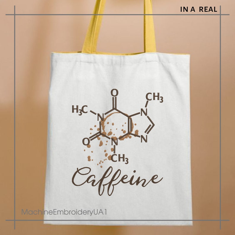 Caffeine Molecule Embroidery DESIGN FILE - Machine Embroidery Design -7 ...