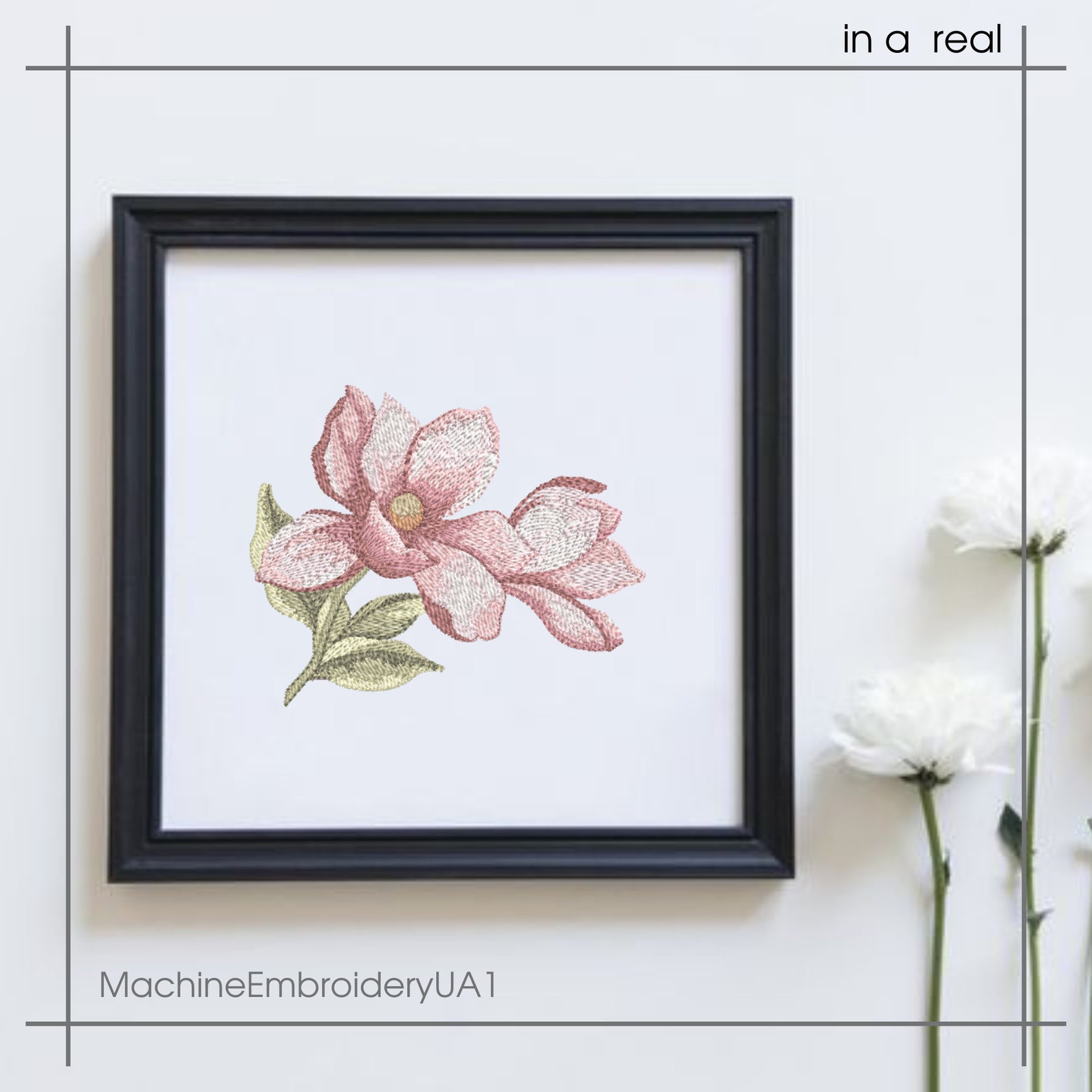Magnolia Flower Machine Embroidery Design - Magnolia Flower Embroidery ...