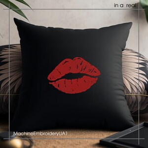 Red Lips Machine Embroidery Pattern, Woman Lips Embroidery Design, Lips ...