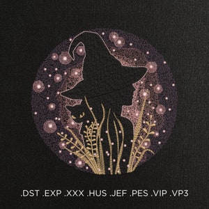 Magical Witch Machine Embroidery Design - Witch Halloween Embroidery ...