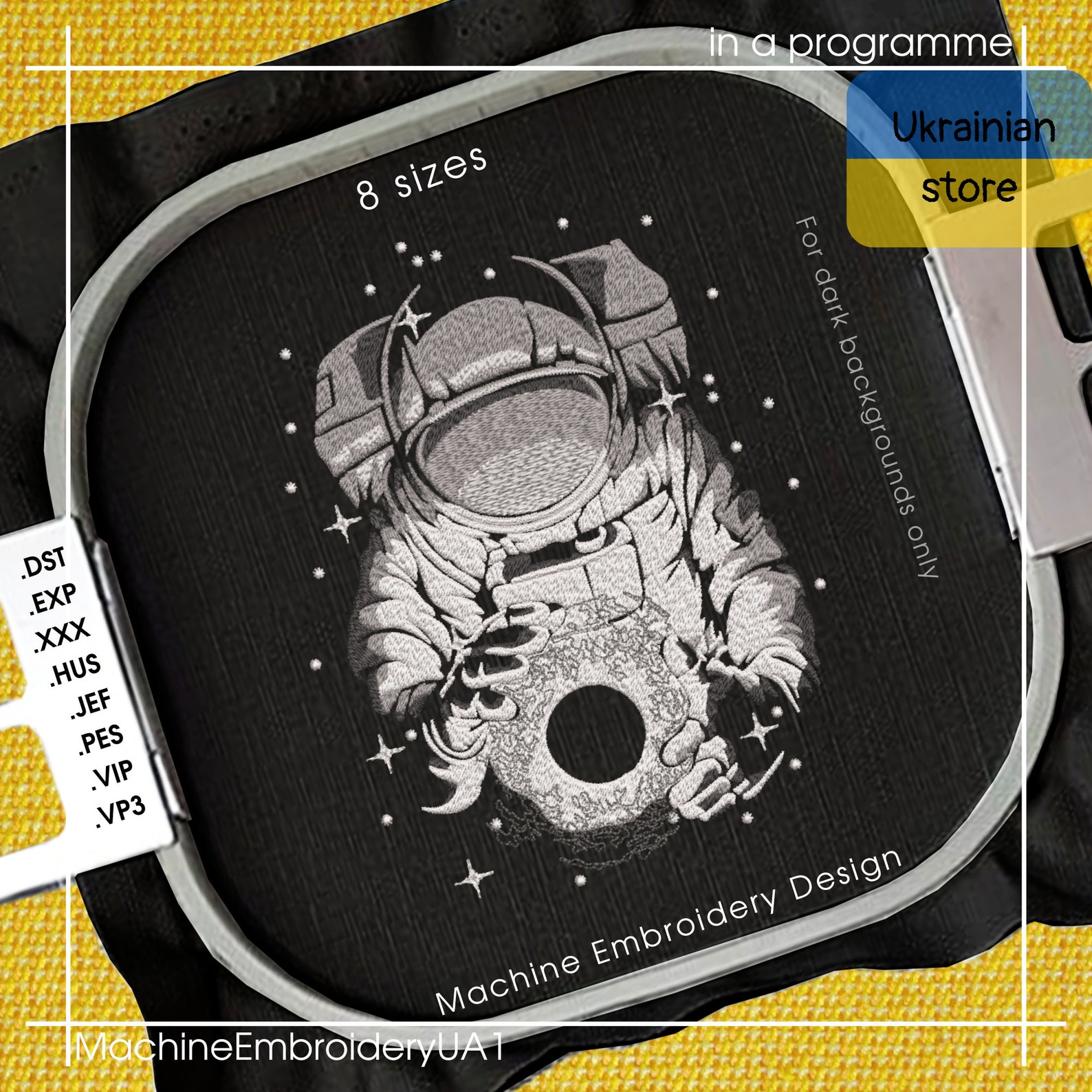 NASA Emblem Astronaut Machine Embroidery Design Space NASA - Etsy