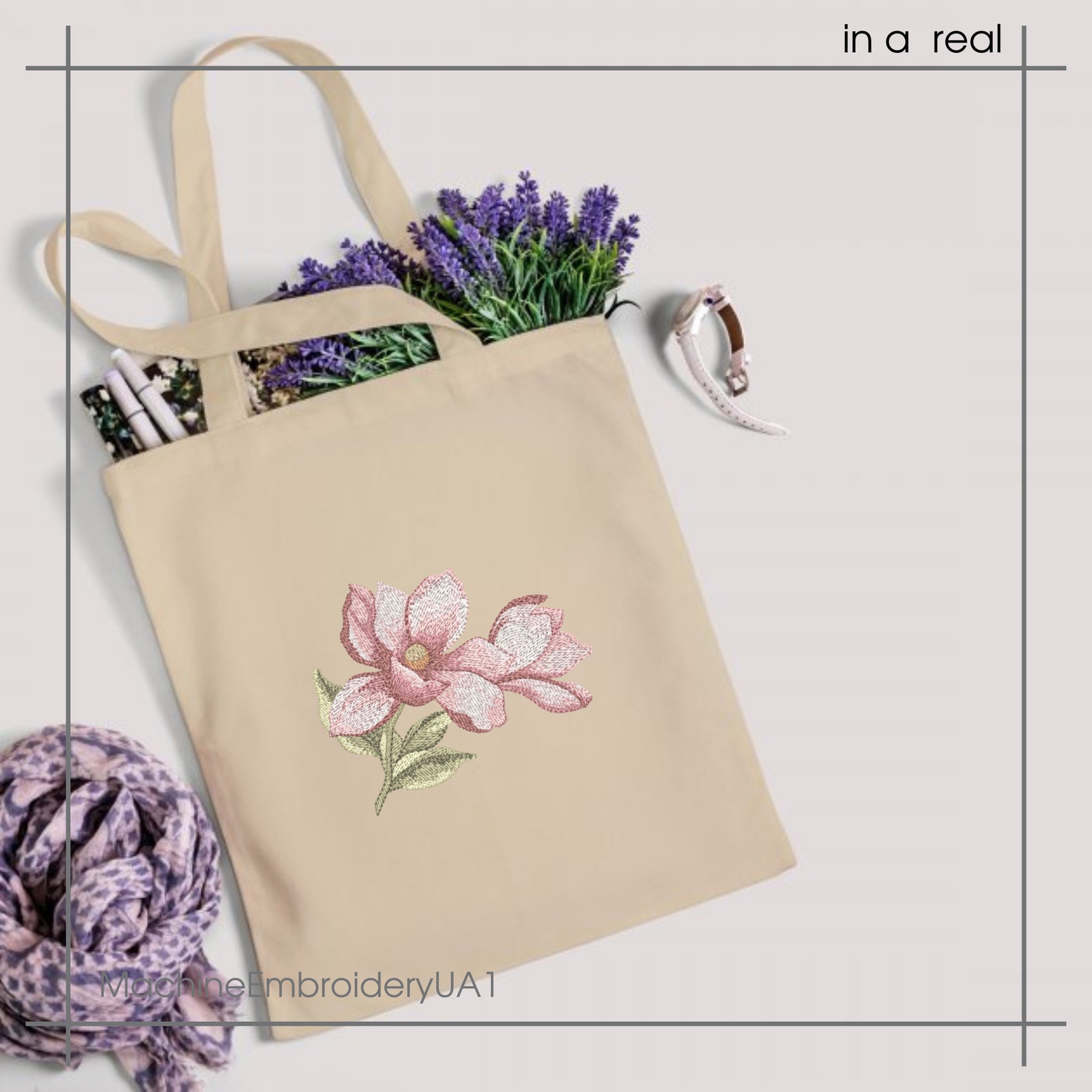 Magnolia Flower Machine Embroidery Design Magnolia Flower Embroidery ...