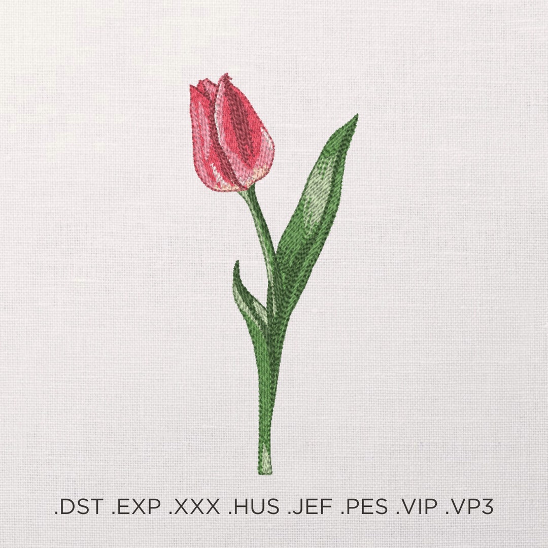 Tulip Machine Embroidery Design - Tulip Embroidery Files - 7 Sizes ...