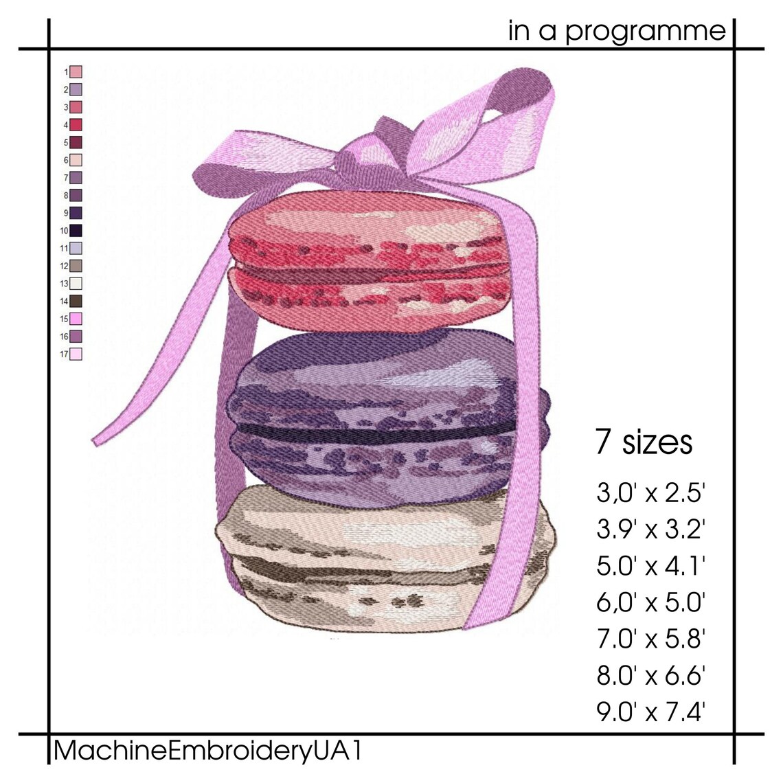 Macarons Machine Embroidery Design Artistic Embroidery - Etsy