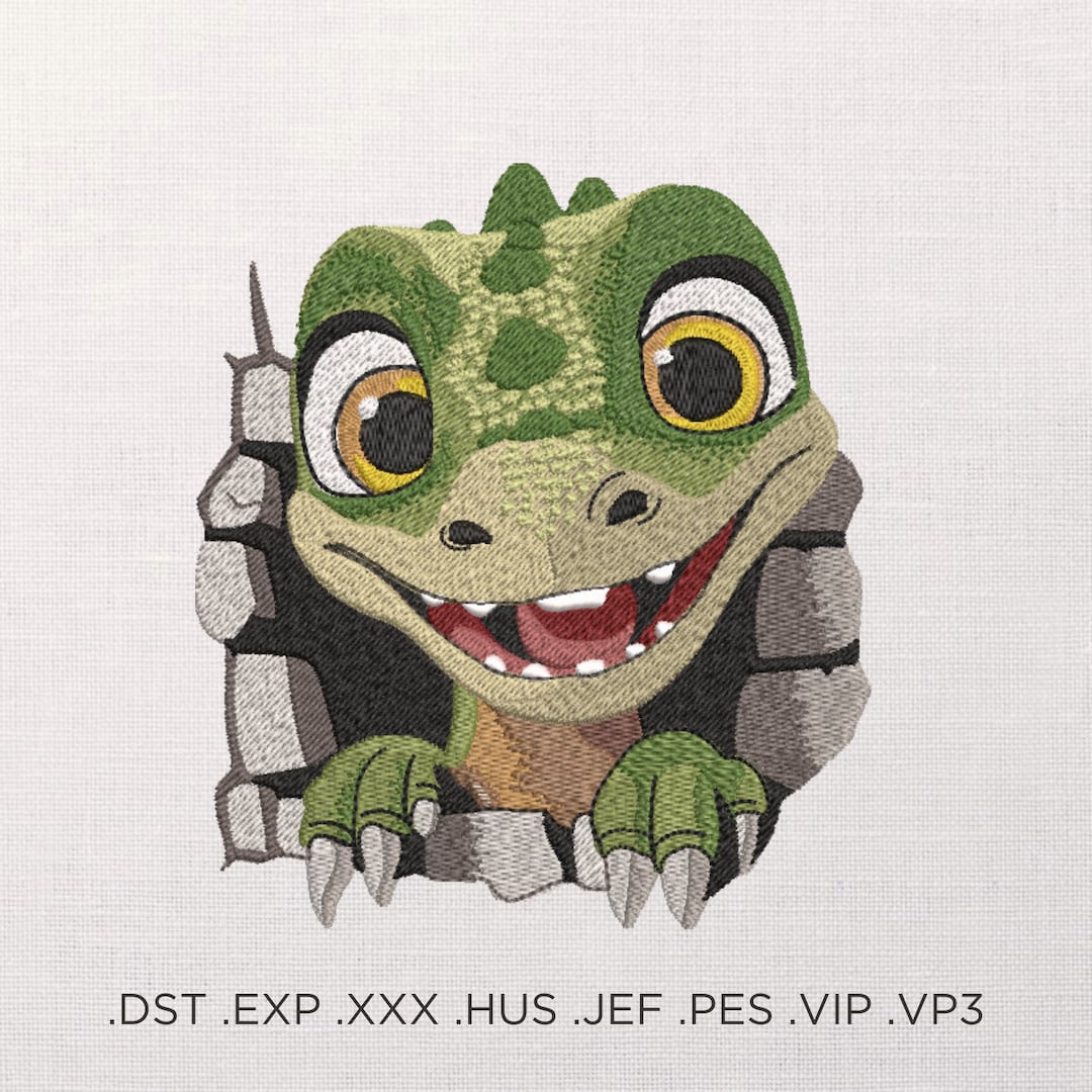 Cute Little T-rex Machine Embroidery Design - Dino Embroidery Files - 5 ...